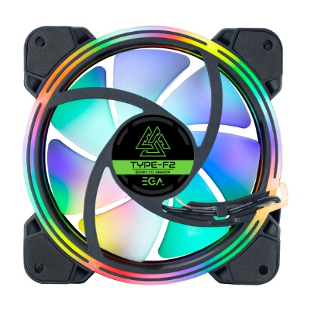 EGA TYPE F2 RGB DUAL LIGHT (120mm) 1500RPM CASE FAN (พัดลมเคส) *TYPE-F1 ...