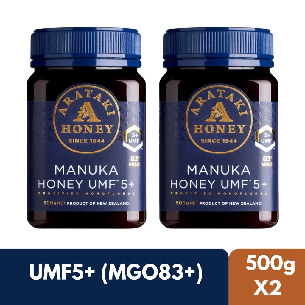 น้ำผึ้งมานูก้า Arataki Manuka Honey UMF5+ (MGO83+) 500g x2 Product of New Zealand | Shopee Thailand