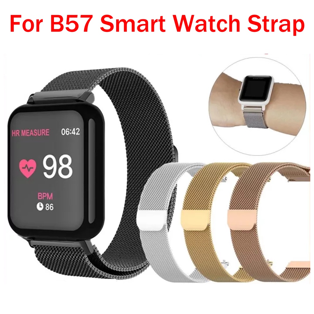 B57 สายนาฬิกาข้อมือสมาร์ทวอทช์ แบบแม่เหล็ก สเตนเลส สําหรับ Hero Band 3 | Shopee Thailand