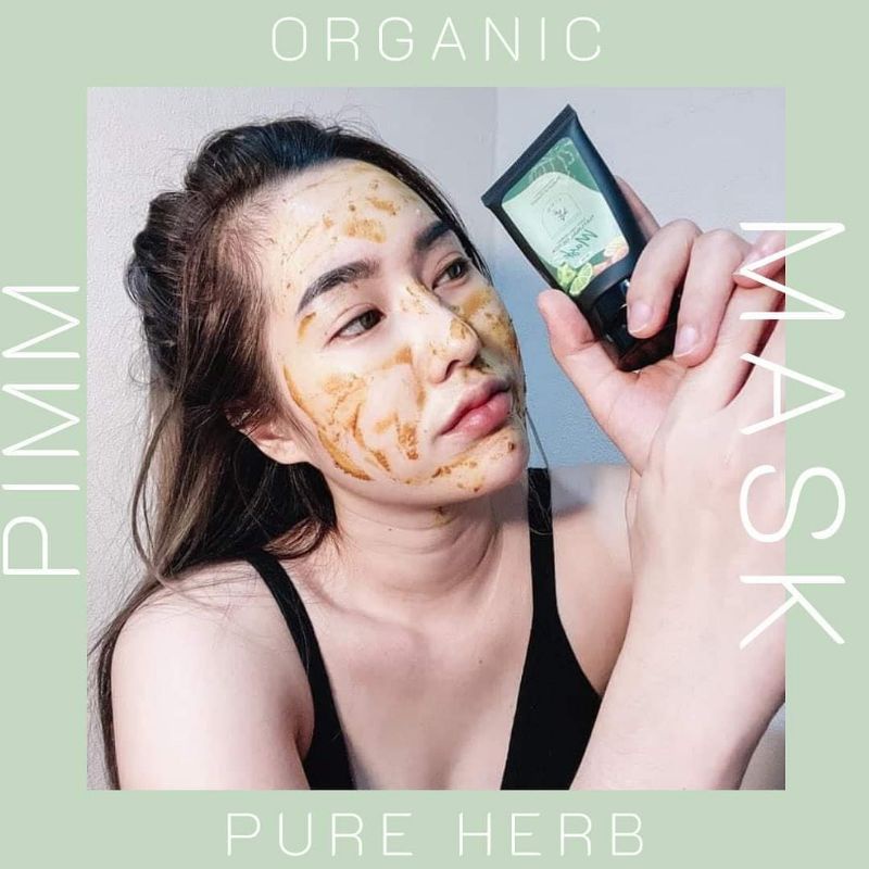 PIMM MASK มาร์กสมุนไพร ลดสิว ผิวเรียบเนียน ลดปัญหาผิว ออแกนิค ผิวแพ้ง่ายใช้ได้ | Shopee Thailand