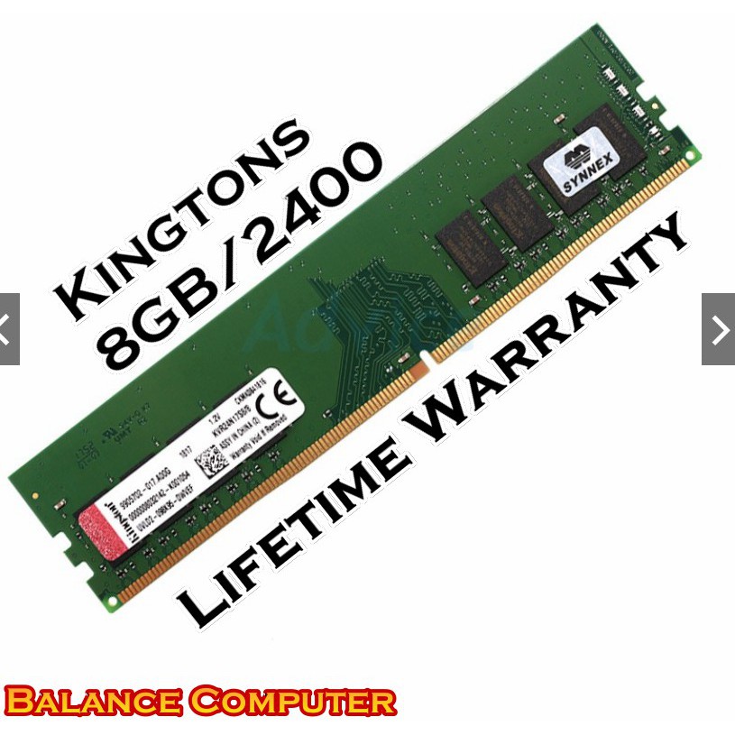 8GB (8GBx1) DDR4/2400 RAM PC (แรมพีซี) KINGSTON VALUE RAM (KVR24N17S8/8 ...