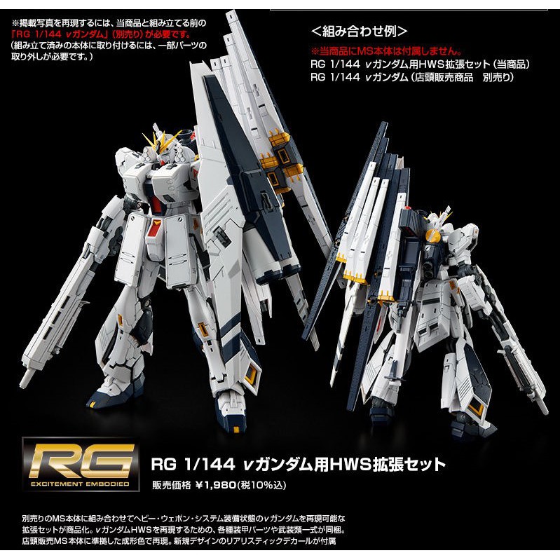 [P-BANDAI] RG 1/144 HWS Expansion Set for Nu Gundam (พาร์ทเสริมอย่างเดียว) | Shopee Thailand