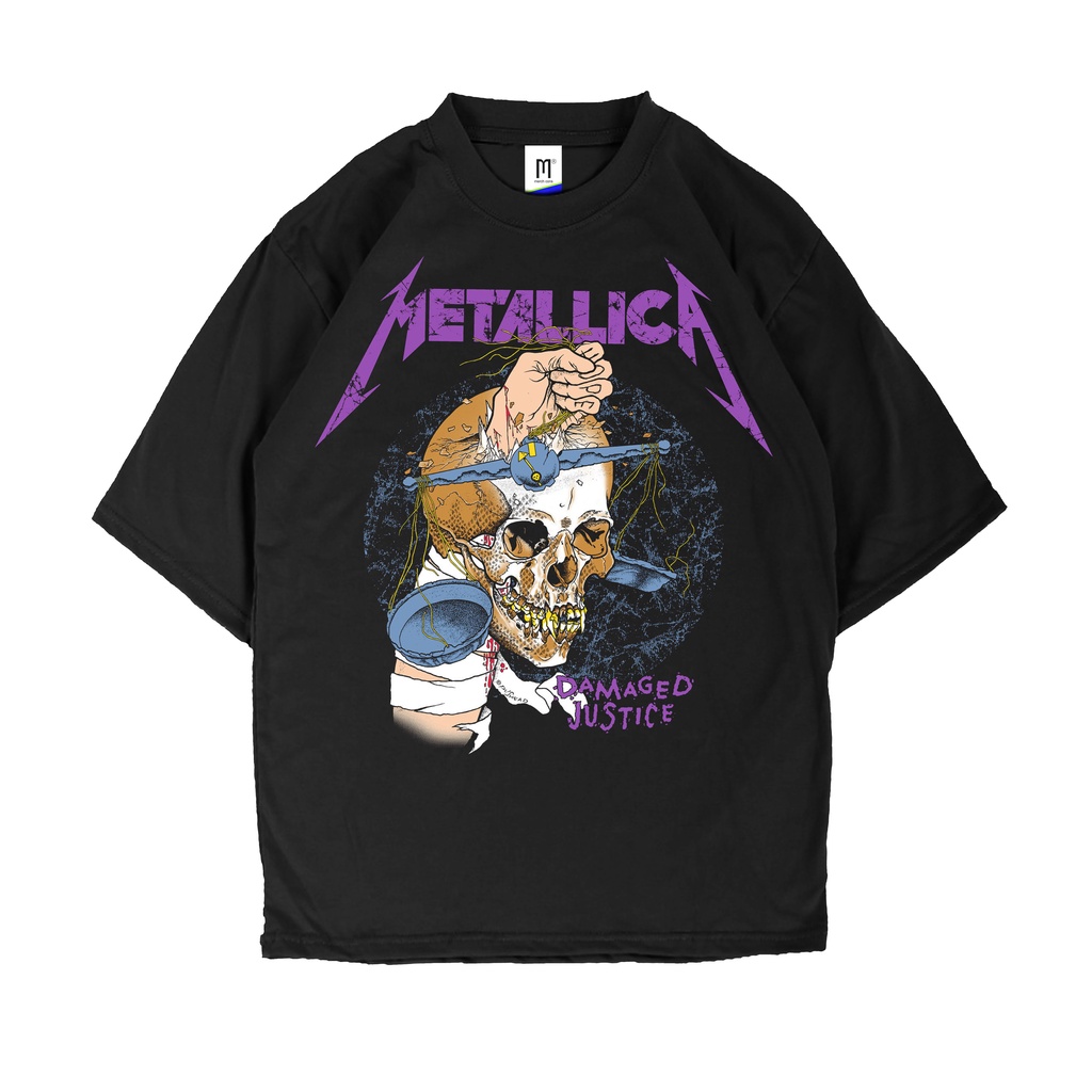 เสื้อยืด พิมพ์ลาย Metallica DAMAGED JUSTICE METALICA สไตล์เมทัลร็อก ...