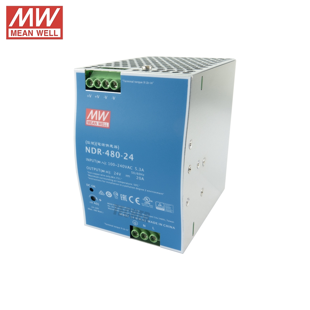 NDR-480-24 | MEAN WELL DIN Rail Switching Power Supply 24V 20A 480W ...