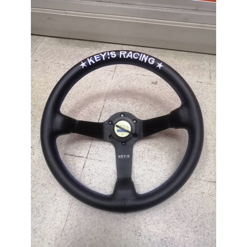 พวงมาลัย key racing ก้านยก หนังเรียบ รอบวง13.5นิ้ว | Shopee Thailand