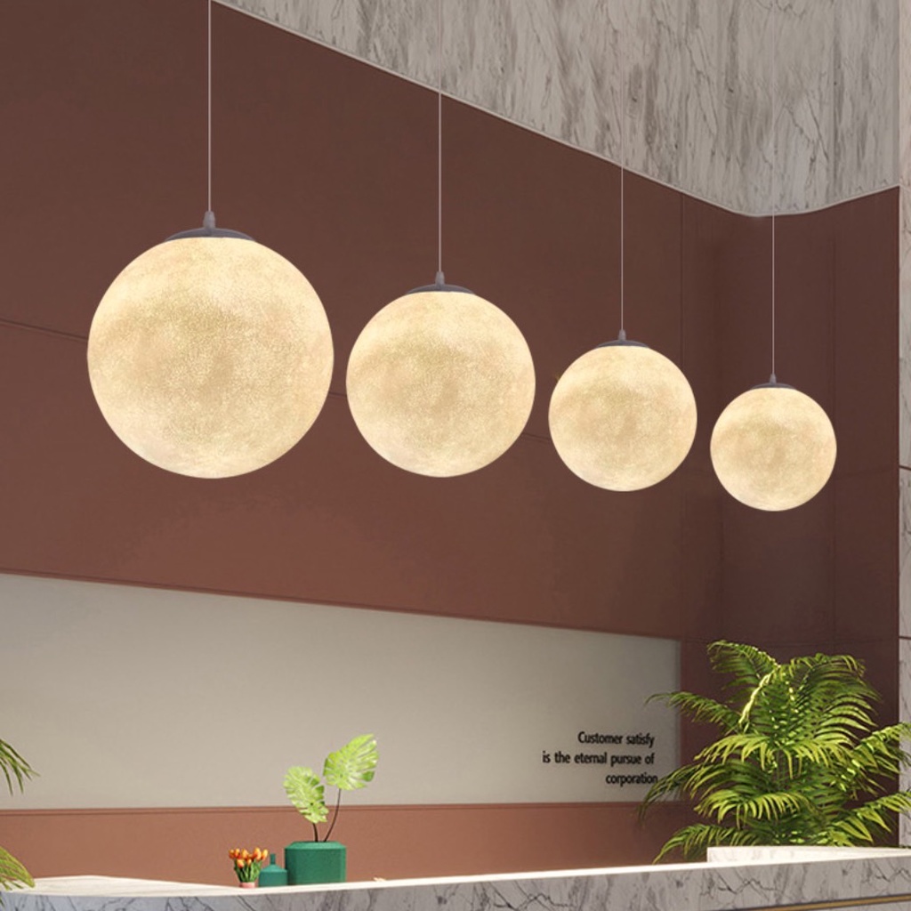 Lequa.furniture โคมไฟเพดาน โคมไฟพระจันทร์ โคมไฟระย้า ปรับแสงได้ 3 สี ไฟ ...