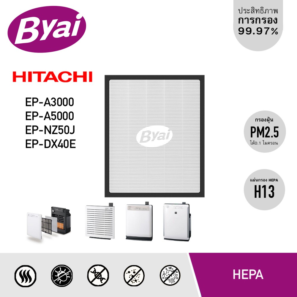 แผ่นกรองอากาศ HITACHI รุ่น EPF-CX40F สำหรับ เครื่องฟอกอากาศ รุ่น EP-A3000, EP-A5000, EP-NZ50J ...