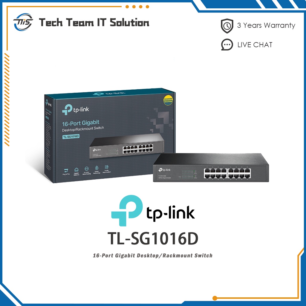 Tp-link TL-SG1016D (16-Port Gigabit Desktop/Rackmount Switch) | Shopee Thailand