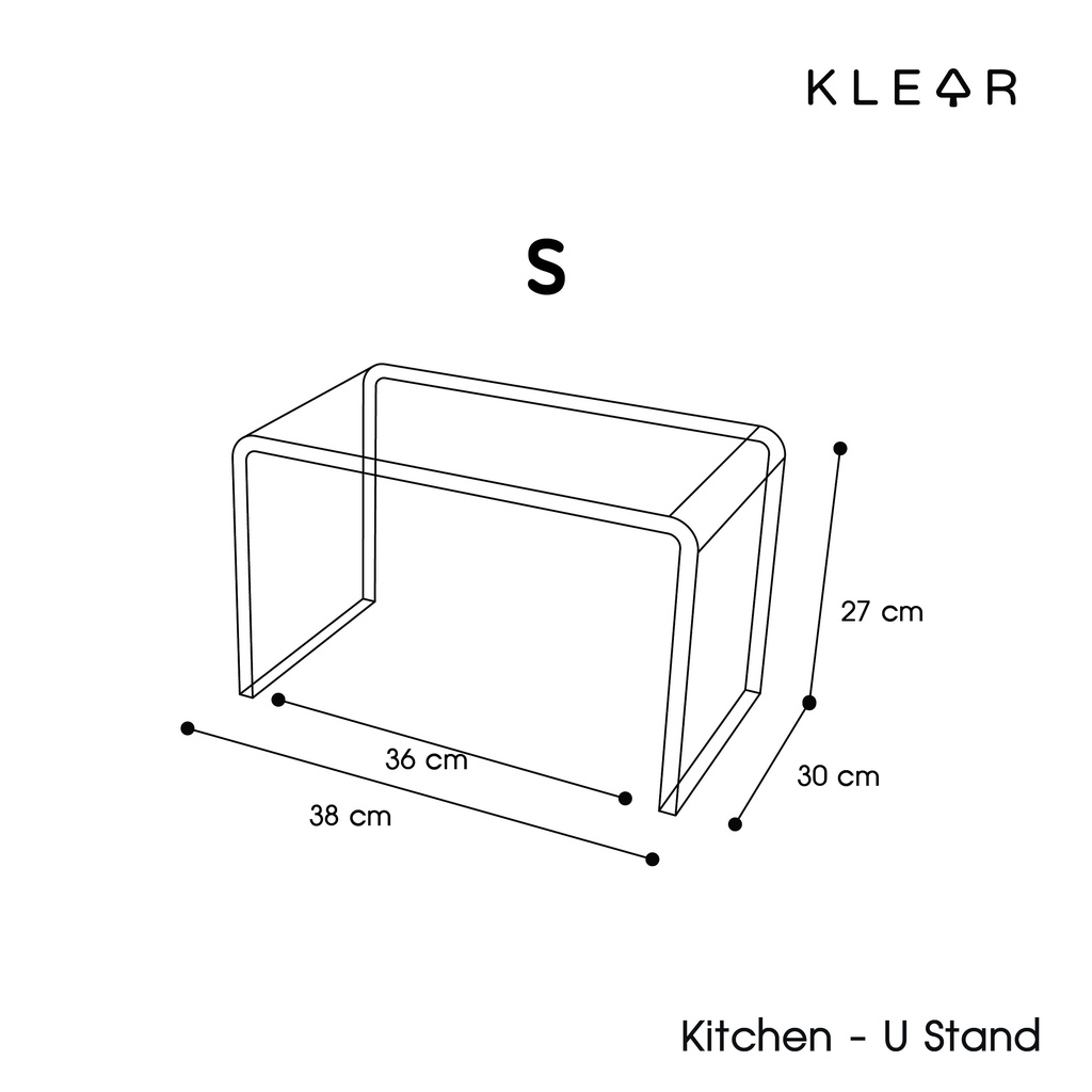 KlearObject U Stand Kitchen ชั้นวางบนไมโครเวฟ อะคริลิคหนา 10 mm. สำหรับห้องครัว วางอเนกประสงค์ ...