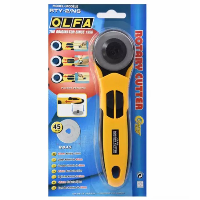 OLFA โอฟ่า รุ่น RTY-2/NS มีดคัตเตอร์โรตารี่ตัดผ้า หนัง กระดาษ ขนาด 45 มม. | Shopee Thailand