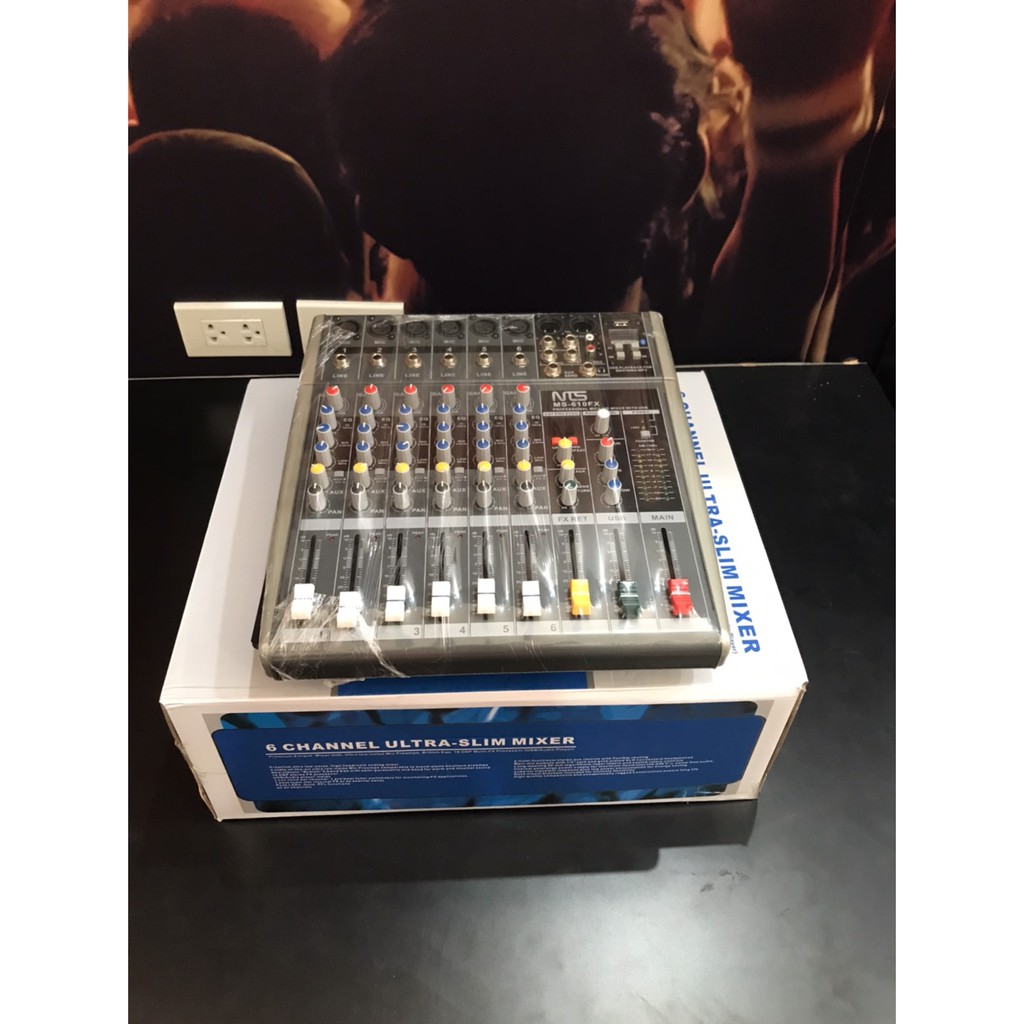 ์NTS MS-610FX มิกเซอร์ 6 ช่องไมค์ มีช่องเสียบ สามารถเชื่อมต่อกับมือถือ และโน๊ตบุก และมี USB ...