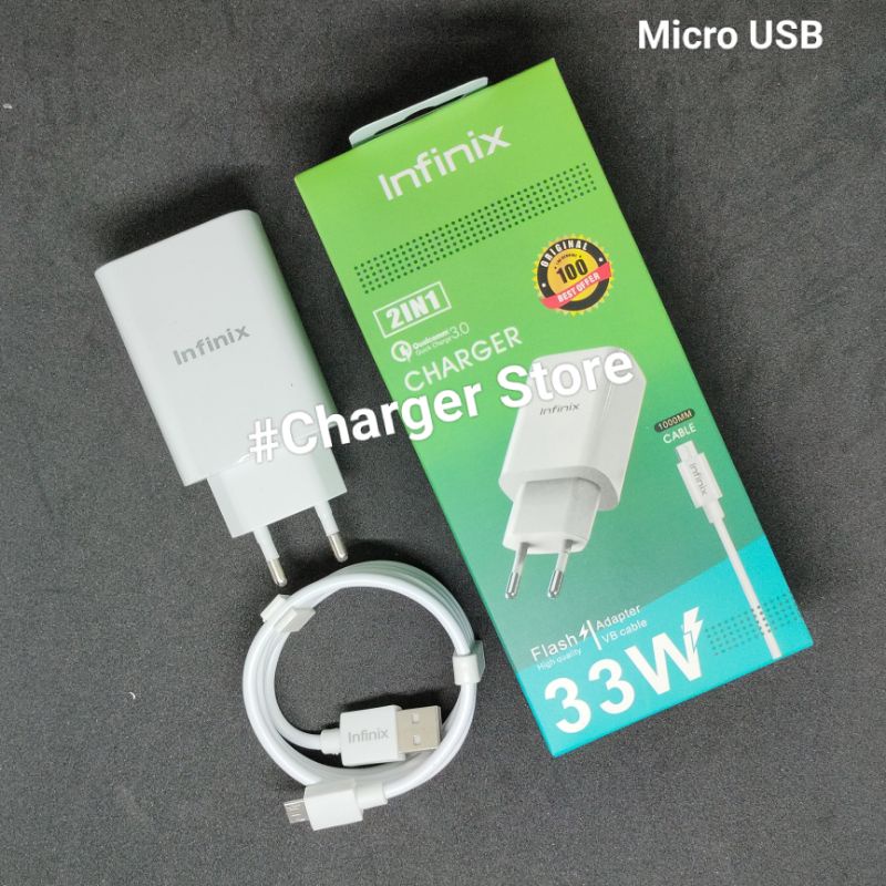 เครื่องชาร์จ Infinix Fast Charging 3A 33W Micro USB ดั้งเดิม | Shopee ...