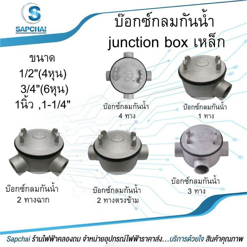 Junction Box เหล็อก 1/2 (4หุน) 3/4 (6หุน) 1-1/4 (1นิ้ว) | Shopee Thailand