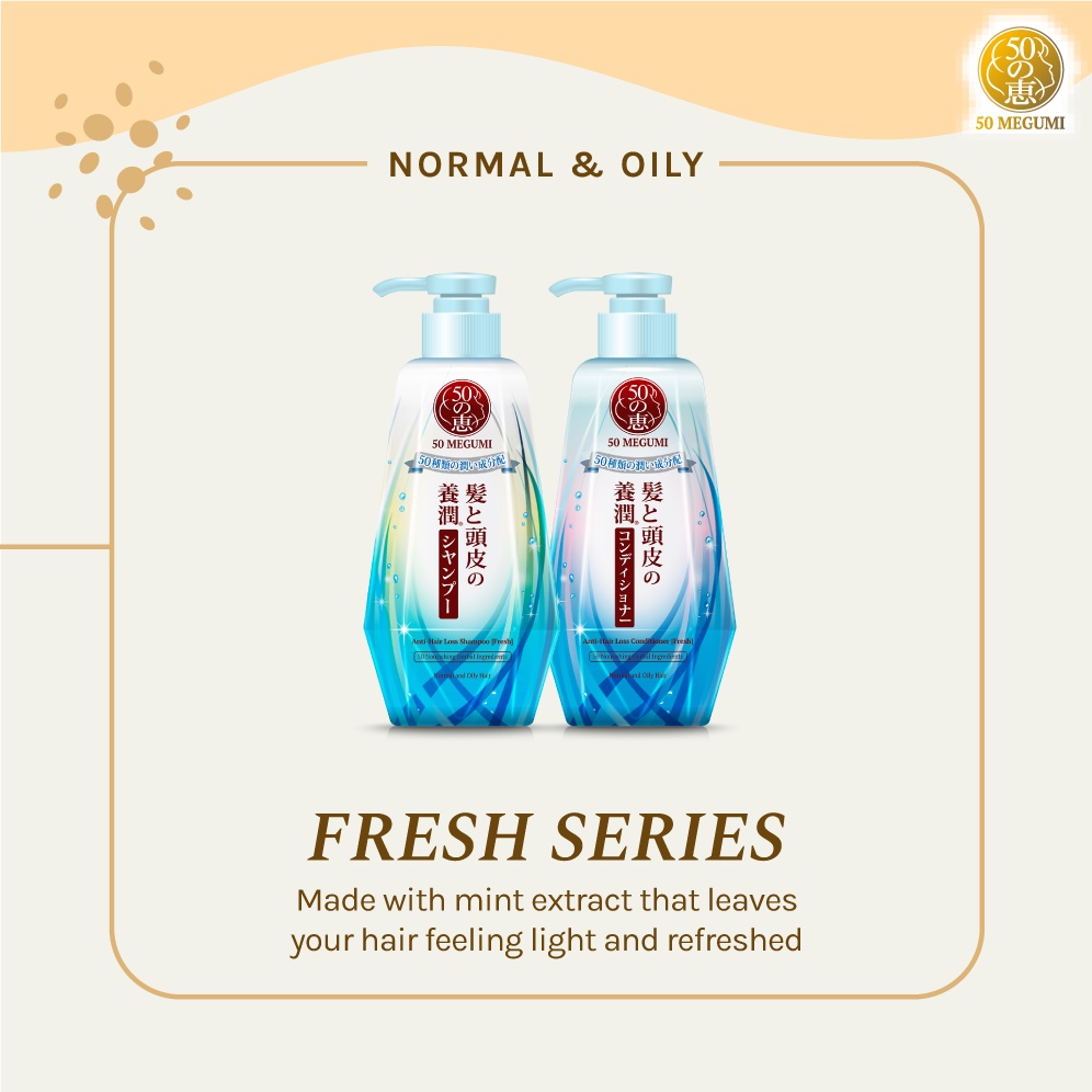 50 Megumi Anti-Hair Loss Shampoo / Conditioner (Fresh) 250ml | Shopee ...