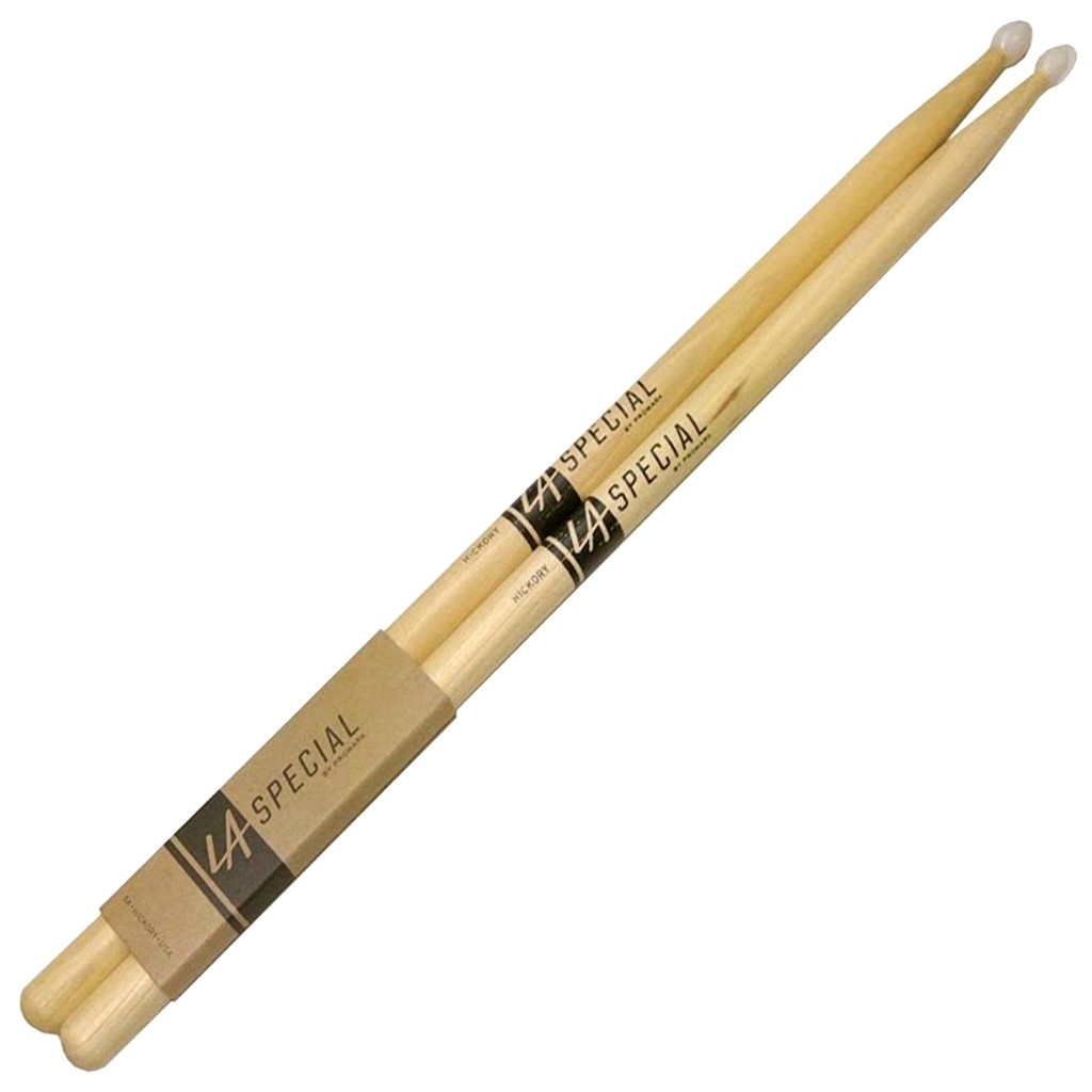 Promark© LA Special (LA5BN) ไม้กลอง 5B Hickory หัวไนลอน (5B Nylon Tip Drumstick) ** Made in USA ...