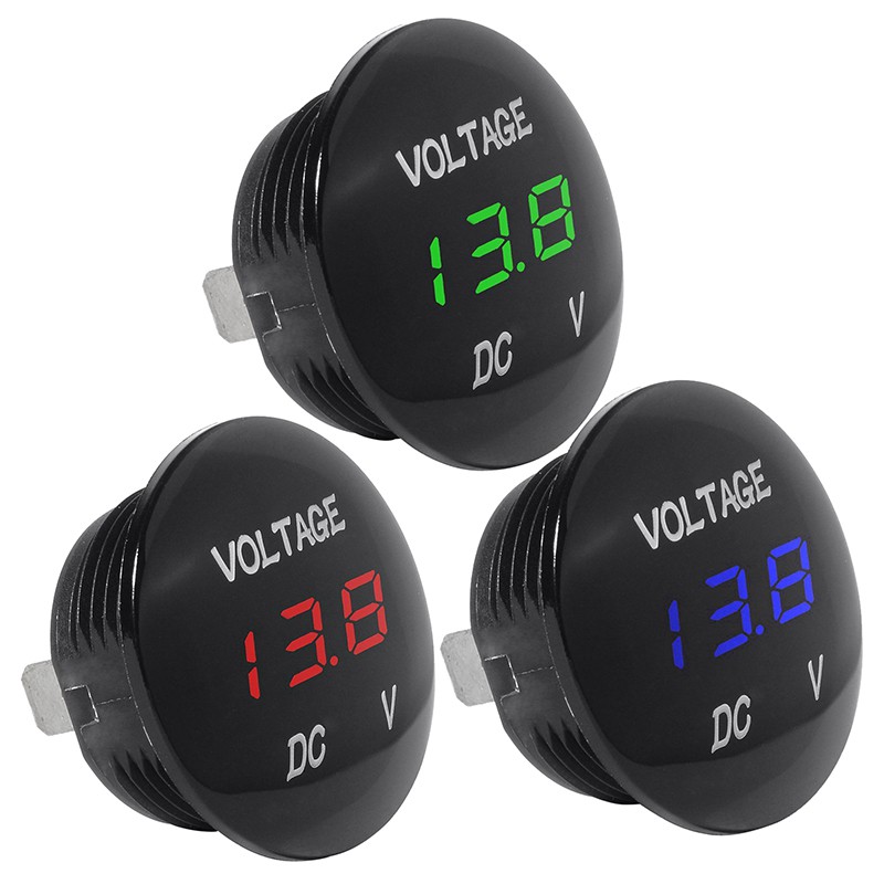 Universal Digital Monitor Voltmeter Waterproof Voltage Meter LED blue ...