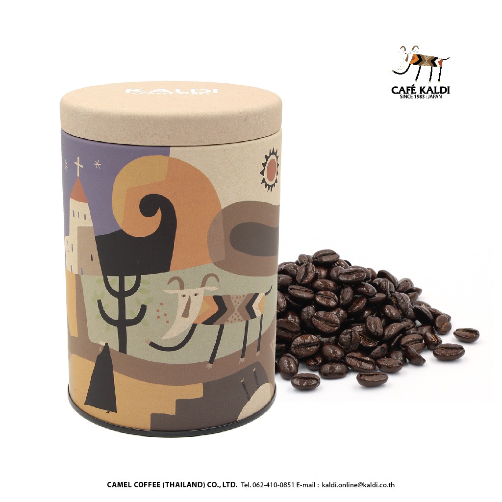 กระป๋องใส่กาแฟ ป้องกันความชื้น 200 - 250 กรัม ลาย Kaldi's Legend : CAFÉ ...