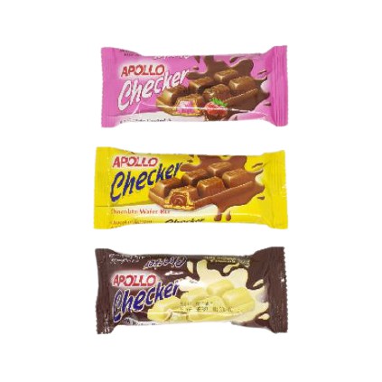 (Set 2 ชิ้น) Apollo Checker เวเฟอร์บาร์ 18กรัม | Shopee Thailand