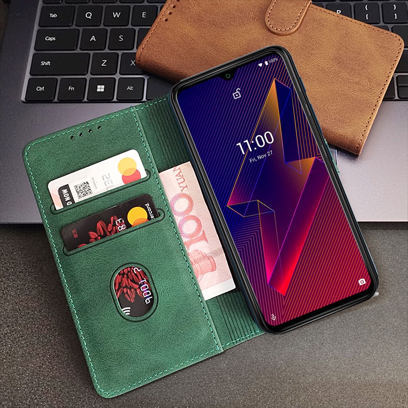 เคสสำ Wiko Power U20 เคสฝาพับ Case Leather Flip Back Cover มือถือแล ...