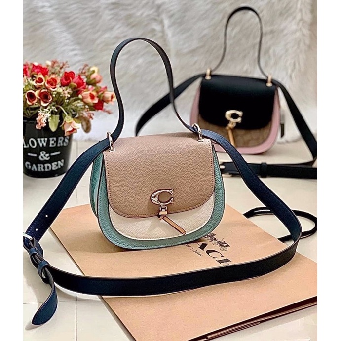 COACH REMI SADDLE BAG IN COLORBLOCK | Shopee Thailand
