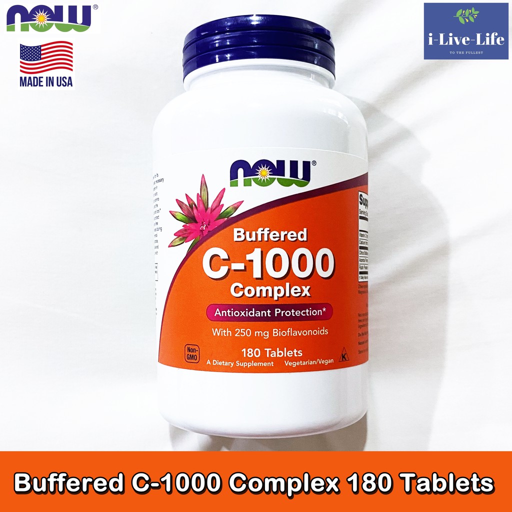 วิตามินซี Buffered C-1000 Complex 180 Tablets - Now Foods | Shopee Thailand