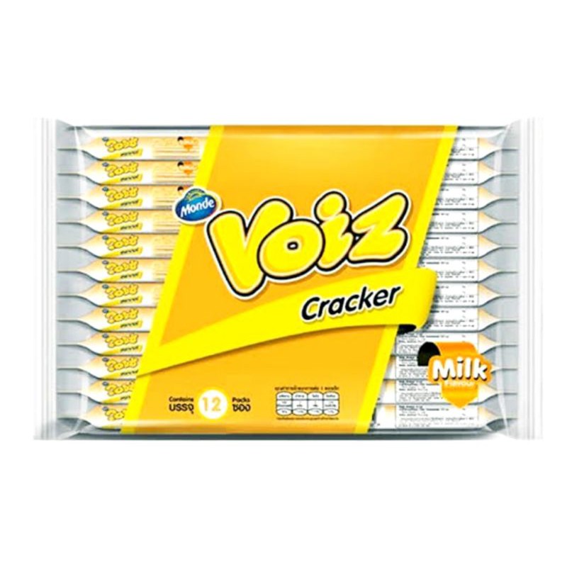 วอยซ์ ขนม แครกเกอร์สอดไส้ครีม ขนาด 28/24 กรัม แพ็คละ 12 ซอง Voiz ...