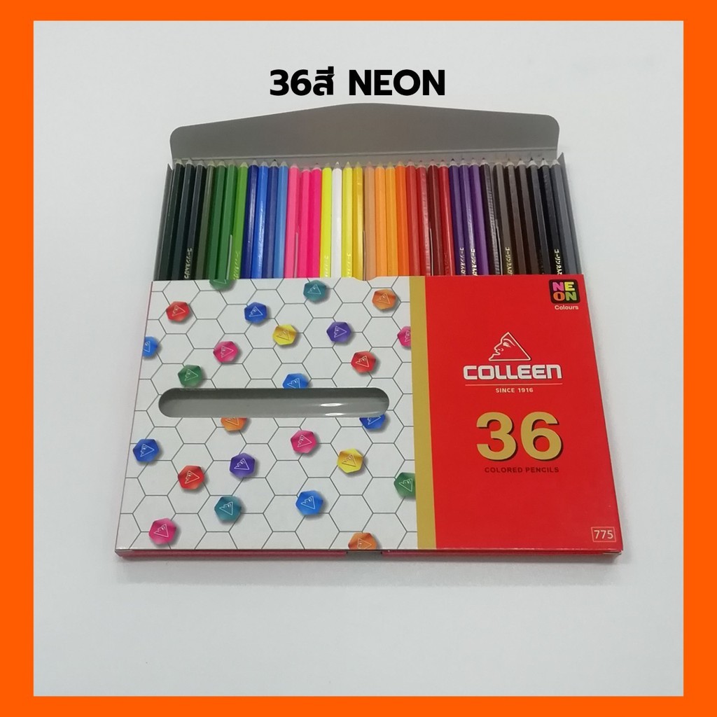 COLLEEN สีไม้คอลลีนสีNEON(สีสะท้อนแสง) 1 หัว12 24 และ36 สี แท่งยาว ของ ...