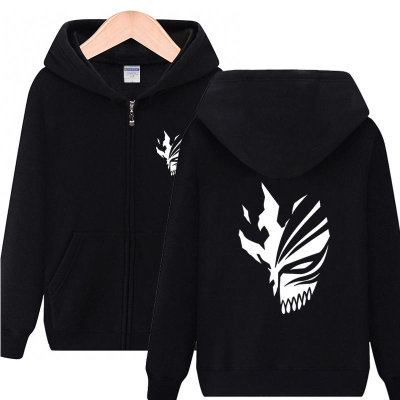 อะนิเมะ Bleach Hoodie Kurosaki Ichigo เสื้อสเวตเตอร์ถัก Hooded Jacket ...