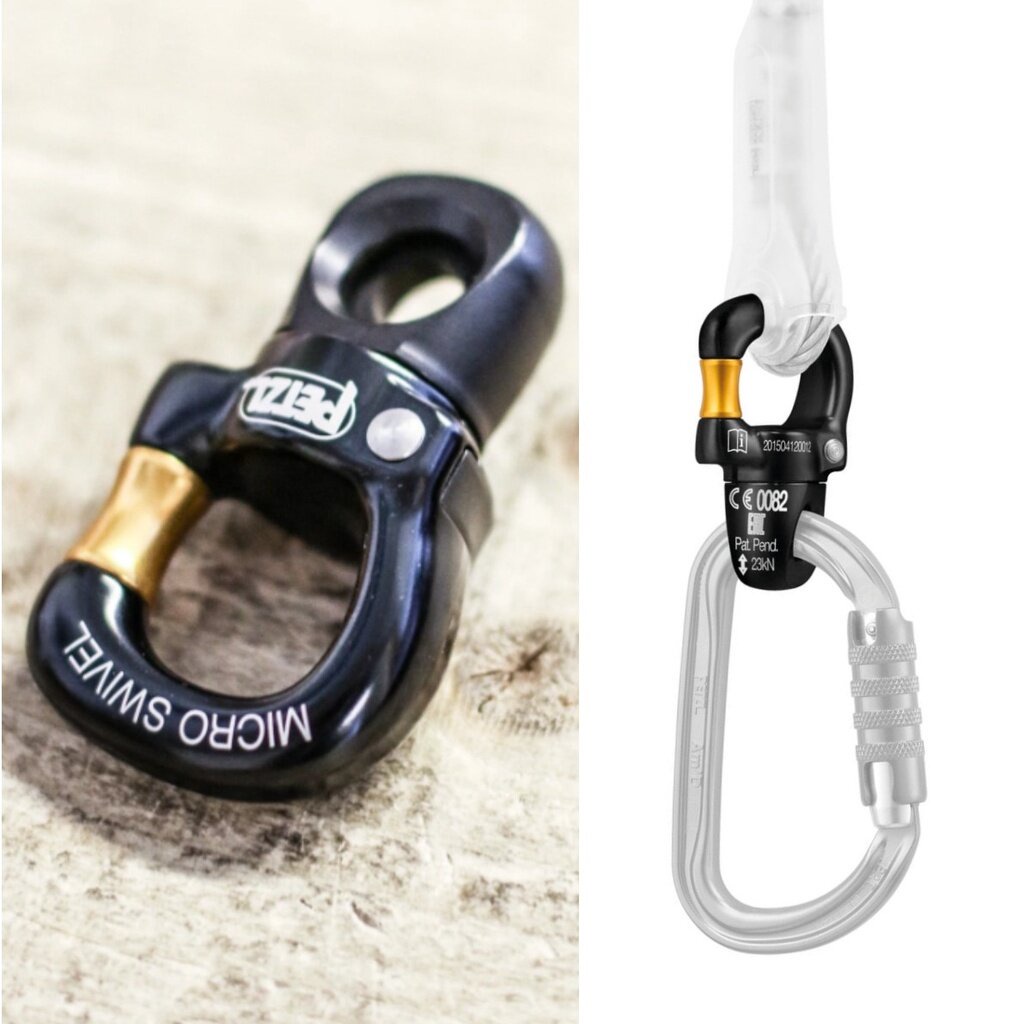 Petzl แท้จากบริษัท!! ลูกหมุนขนาดเล็กเปิดได้ ห่วงคู่ Petzl MICRO SWIVEL ...