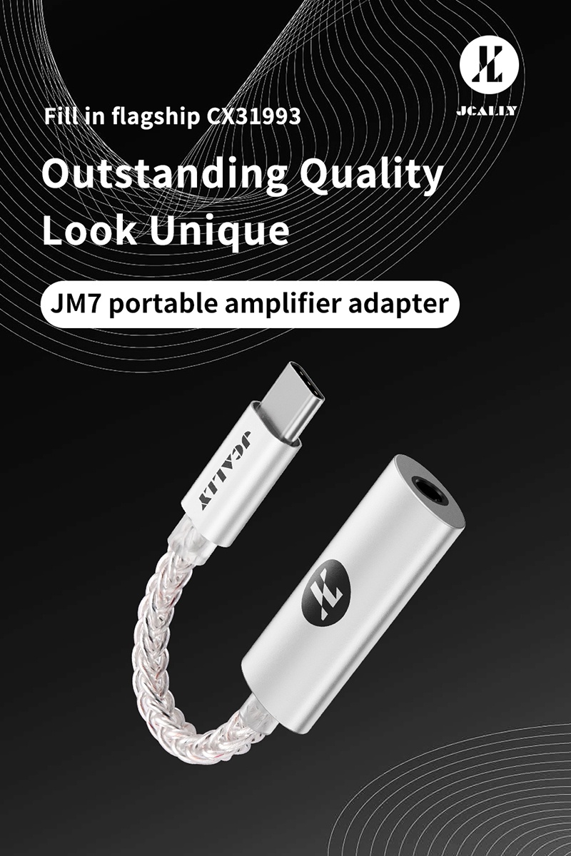Jcally JM7 สายสัญญาณเสียงดิจิทัล USB TypeC เป็น 3.5 มม. DAC CX31993 สําหรับ Android Apple อะแดป ...