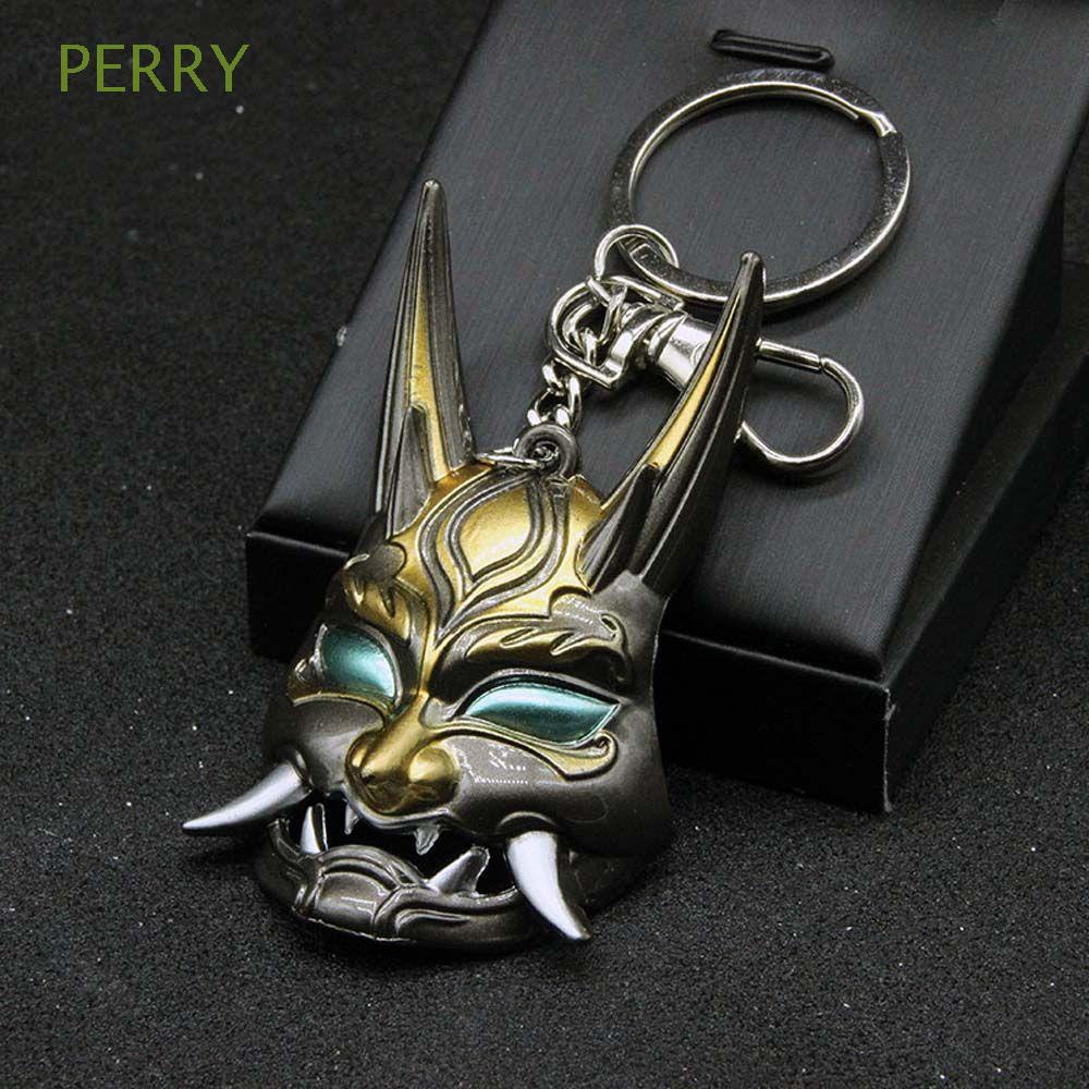 Perry พวงกุญแจโลหะ จี้การ์ตูนอนิเมะ Genshin Impact Yasha Xiao Mask ...