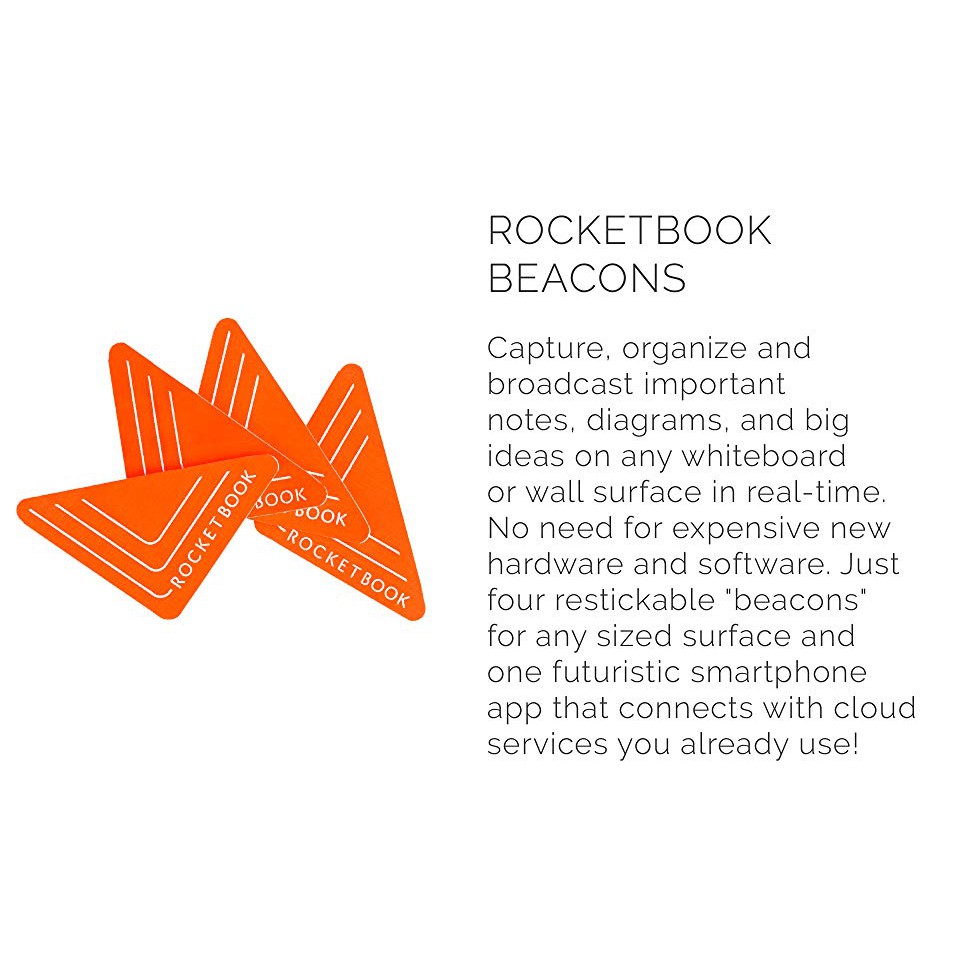 Rocketbook Beacons - Digitize Your Work / Whiteboard - Reusable ...