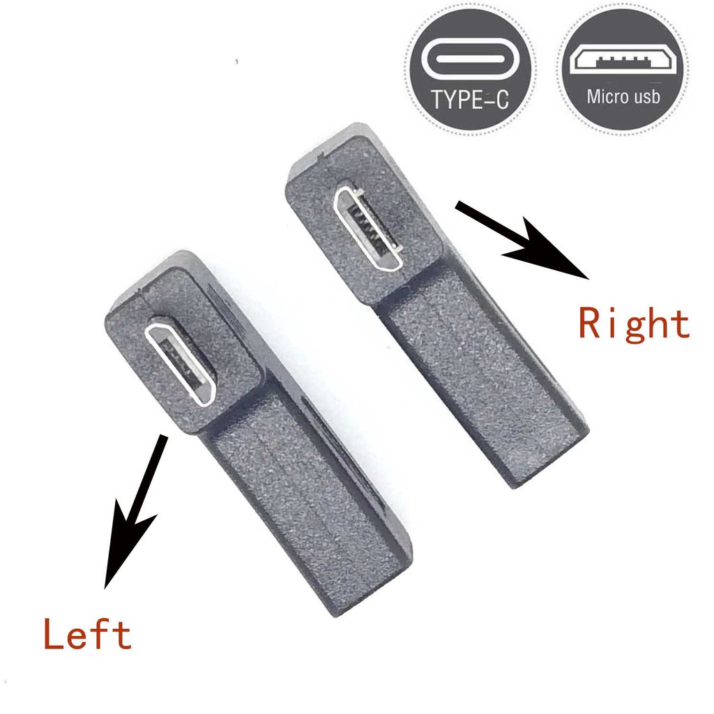 90 มุม Type-C Female To Micro-B Micro male USB Charger Data อะแดปเตอร์ ...