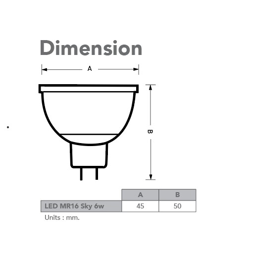 หลอดไฟฮาโลเจน LED MR16 SKY 36องศา 220V 6w EVE | Shopee Thailand