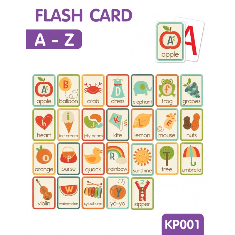 Flash card A-Z (แฟลชการ์ด ABC card (การ์ตูน)) **พร้อมส่ง** kp 001 ...