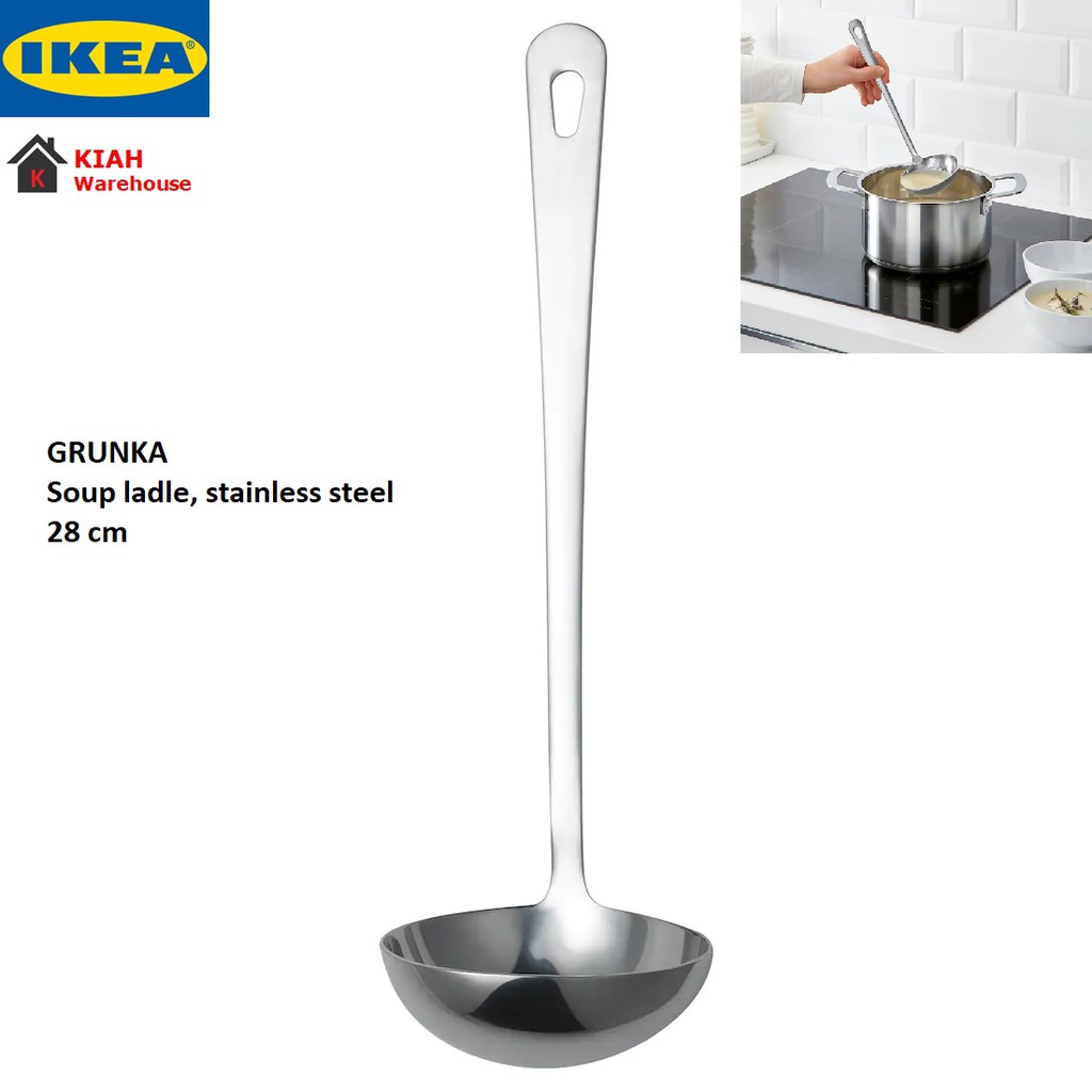 Grunka ทัพพีซุป สเตนเลส 28 ซม. Penyenduk Sup Ikea | Shopee Thailand