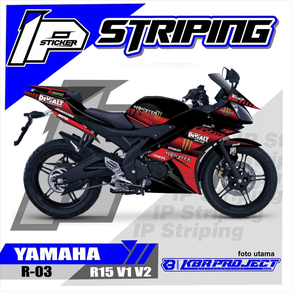 Striping R15 V1 V2 - สติ๊กเกอร์ Striping Variation List Yamaha R15 V1 ...