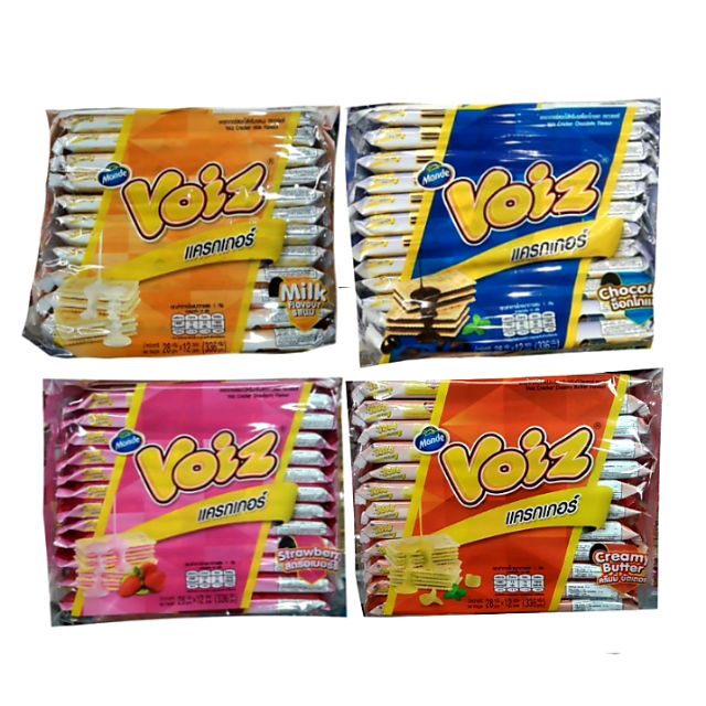 Voiz Waffle วอยซ์ ช็อกโกแลต คุ๊กกี้ครีม นม บัทเตอร์ครีม สตอเบอรี่และมอค ...