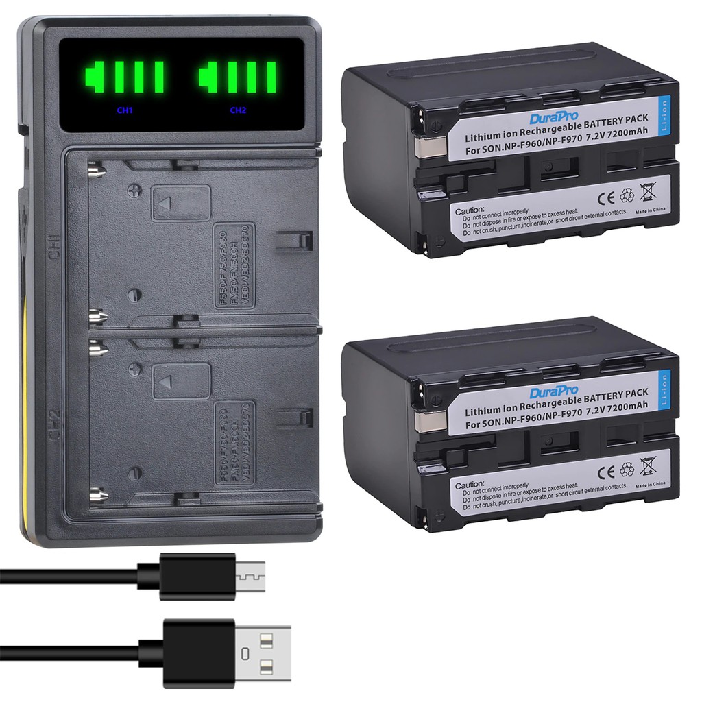 แท่นชาร์จ + 2x แบตเตอรี่ NP-F970 สำหรับ Sony F950 F960 F330 F550 F570 F750 F770 ไฟ LED YN-300 ...