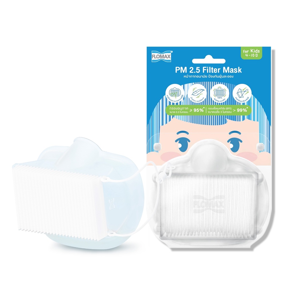 หน้ากากอนามัย KN95 FLOMAX หน้ากากป้องกันฝุ่นละออง PM2.5, เทียบเท่า N95 | Shopee Thailand