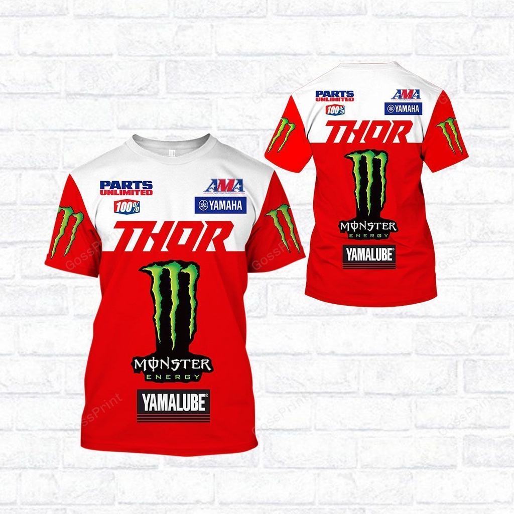เสื้อยืด พิมพ์ลาย Yamaha MotoGP Factory Racing Monster Sponsor BSB SBK ...