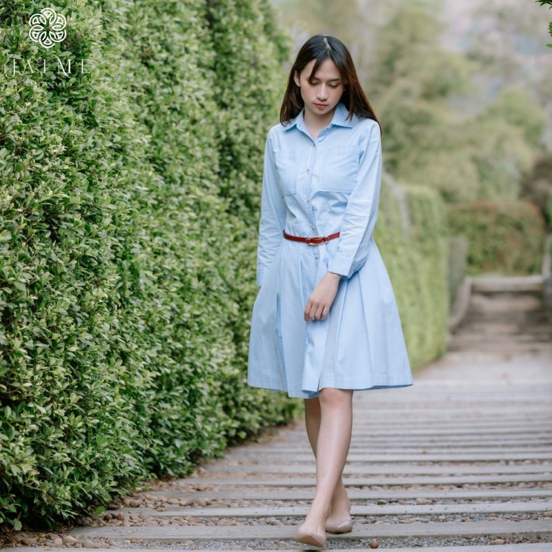 [Jaime Co.] Lauren shirtdress (พร้อมส่ง) Egyptian cotton midi ...