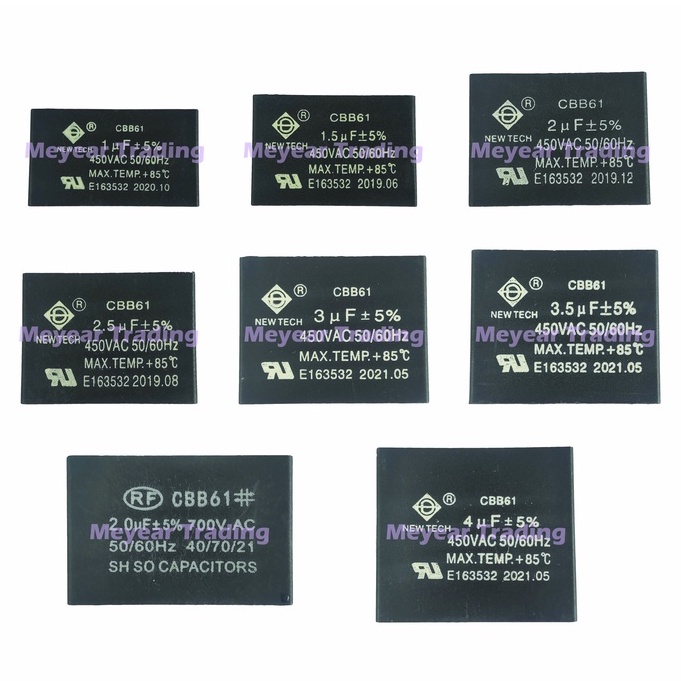 Cbb61 ตัวเก็บประจุพัดลม AC ชนิดบัดกรี 450V, 500V, 700V, 800V (1uf/ 1 ...