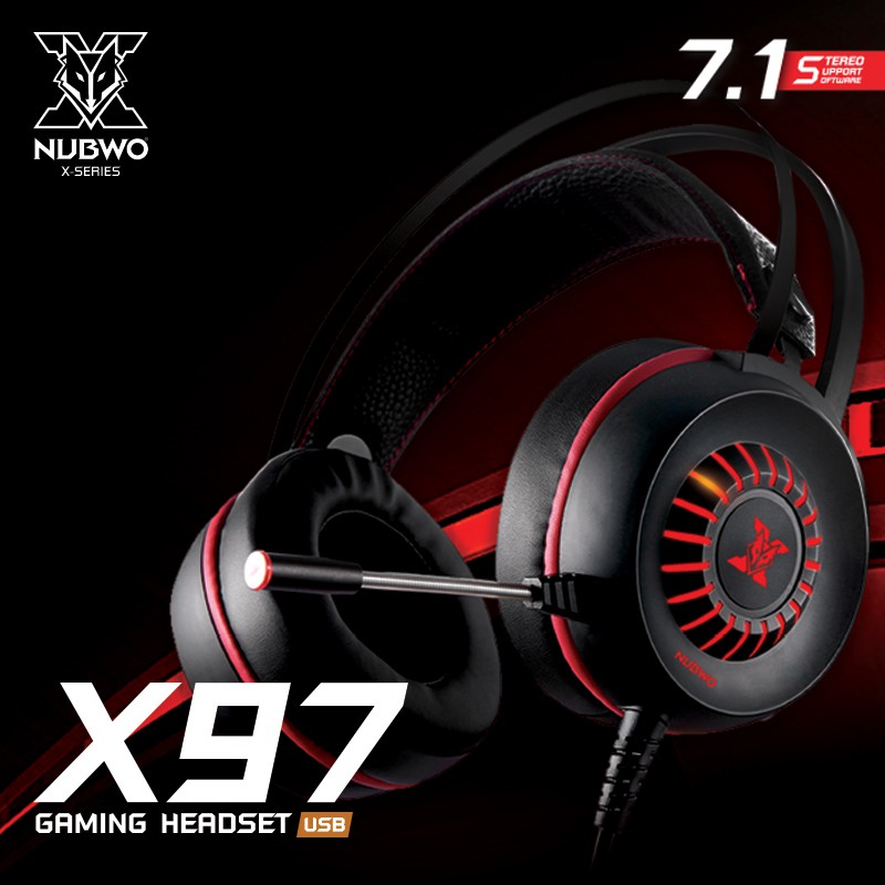 HEADSET หูฟัง NUBWO X97 [7.1 USB] (BLACK/RED) | Shopee Thailand