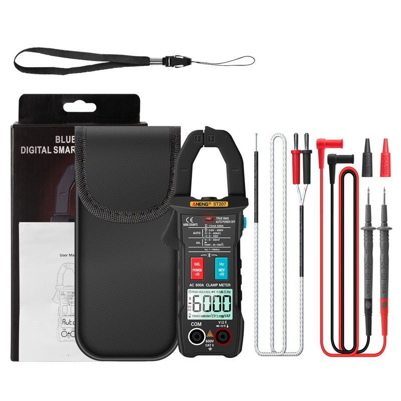 ST207 Bluetooth-compatible Digital Clamp Meter 6000 Counts for DC/AC ...