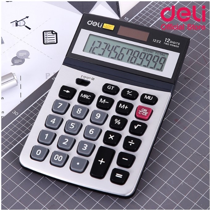 Deli 1222 Calculator 12-digit เครื่องคิดเลขตั้งโต๊ะ 12 หลัก ...