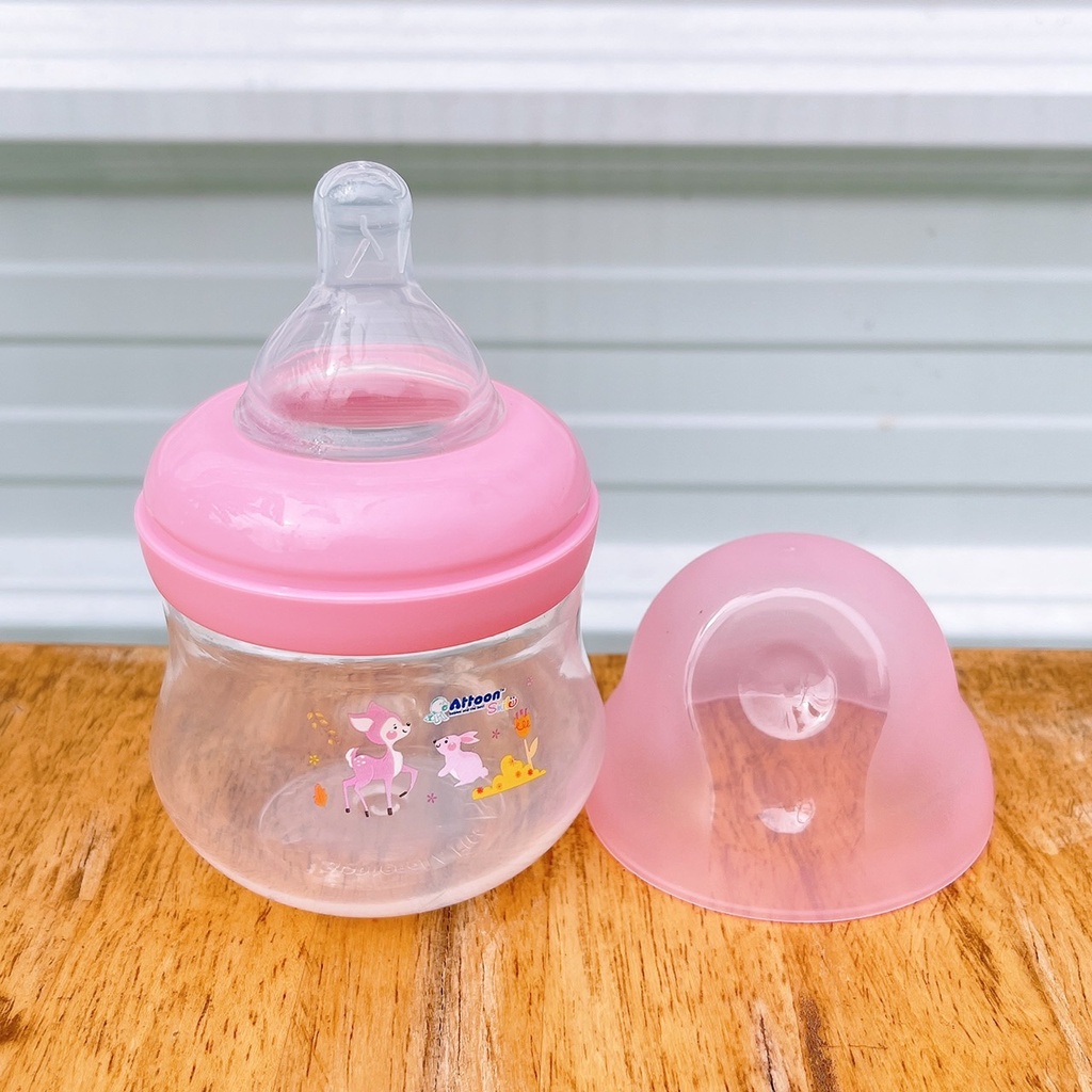 ATTOON ขวดนมคอกว้าง ขนาด 4 oz. รุ่น Smile สามารถเลือกสีได้ | Shopee Thailand