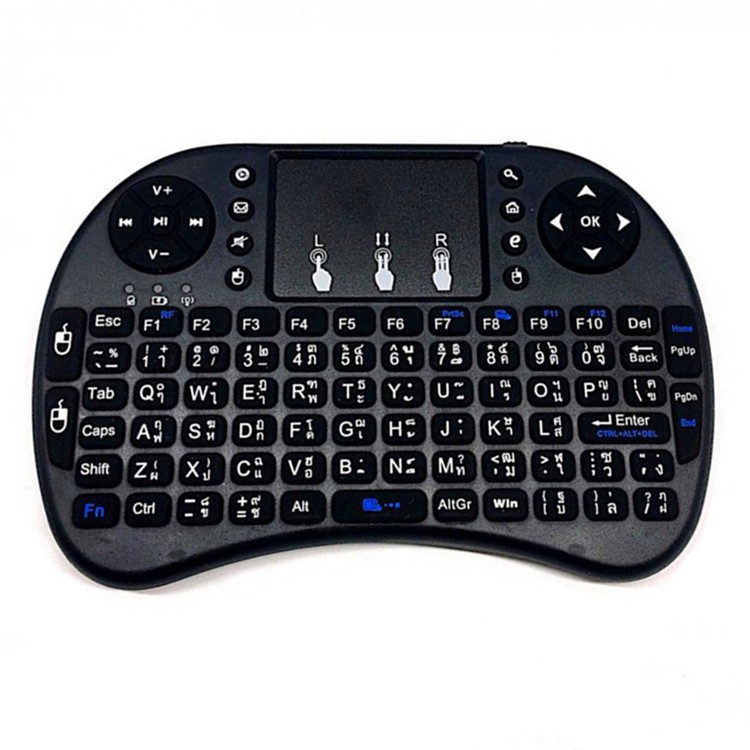 ∏ Mini Wireless Thai Keyboard แป้นพิมพ์ภาษาไทย 2.4 Ghz Touch pad ...