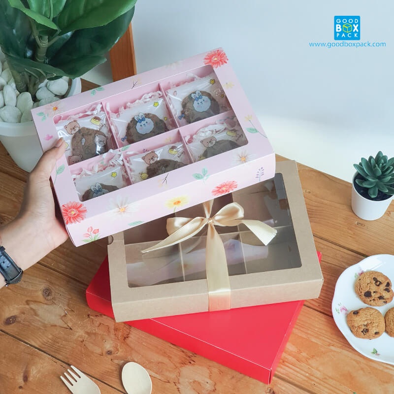 Goodboxpack (แพ็ค5ชุด/แพ็ค) กล่องใส่ขนมไหว้พระจันทร์ มี4ช่องและ6ช่อง ใช้ได้2ด้าน ตัวอย่างในรูป ...