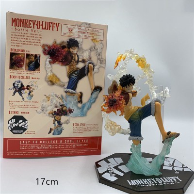 One piece Luffy Fire Fist Second Gear Armed Colour Fire Gun PVC Figure ...